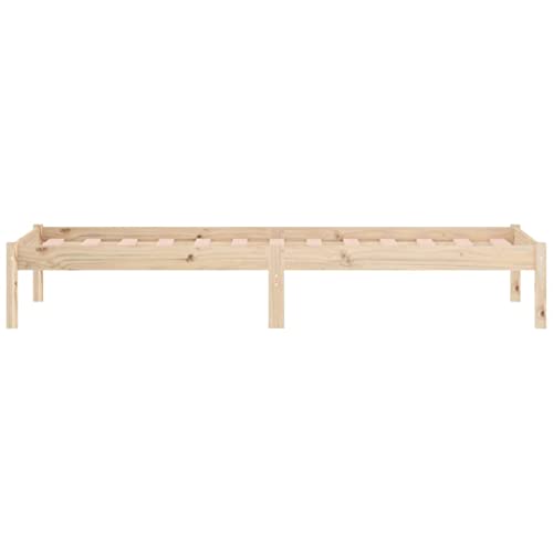 WIFESE Bed Frame 77"x41.5"x12.2" Brown Wood Twin Bed Frames Full Twin Day Bed Bedframes Queen-Size King Mattres Platform Bed Single Floating Full Size Modern Allwood Bed Frames Queen Size Full