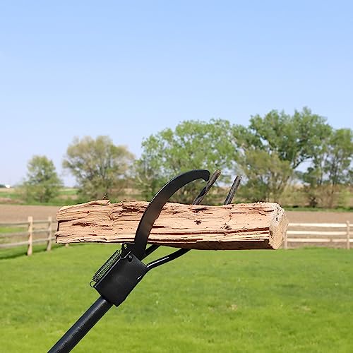 Redneck Convent Heavy-Duty Log Grabber Fire Tongs Poker Tool with Spring Handle and 3 Prong, 36in β Place Wood on Campfire Fireplace