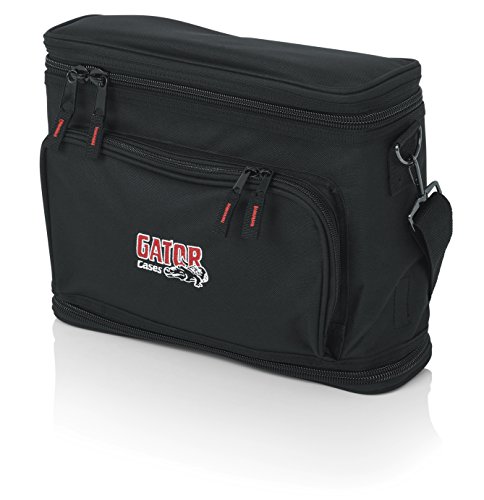 Gator Cases Padded Nylon Carry Bag for Single Wireless Microphone System; Live-in Style Holds Reciever, Body Pack, and Microphone with Antenna Access (GM-1W) , Black