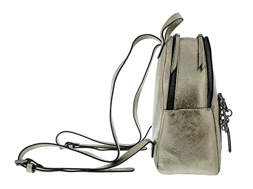 Pierre Cardin Bronze Leather Metallic Large Fashion Backpack for womens