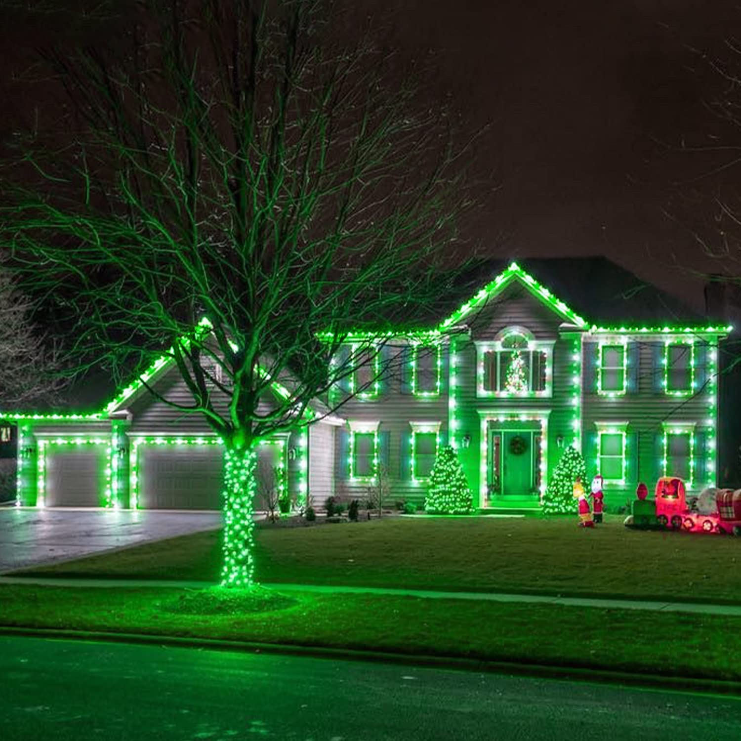JMEXSUSS 600 LED Green Lights for St Patrick's Day, 207 ft Green Solar String Lights, 8 Modes Solar Christmas Lights Outdoor Waterproof for Christmas Tree St Patricks Decorations