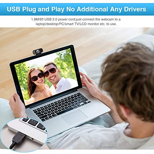 GoHZQ 1080p Webcam with Microphone,Wide Angle Web Camera with Privacy Cover,USB External Camera for Computer Monitor Laptop Desktop PC Mac,HD Webcam for Live Streaming