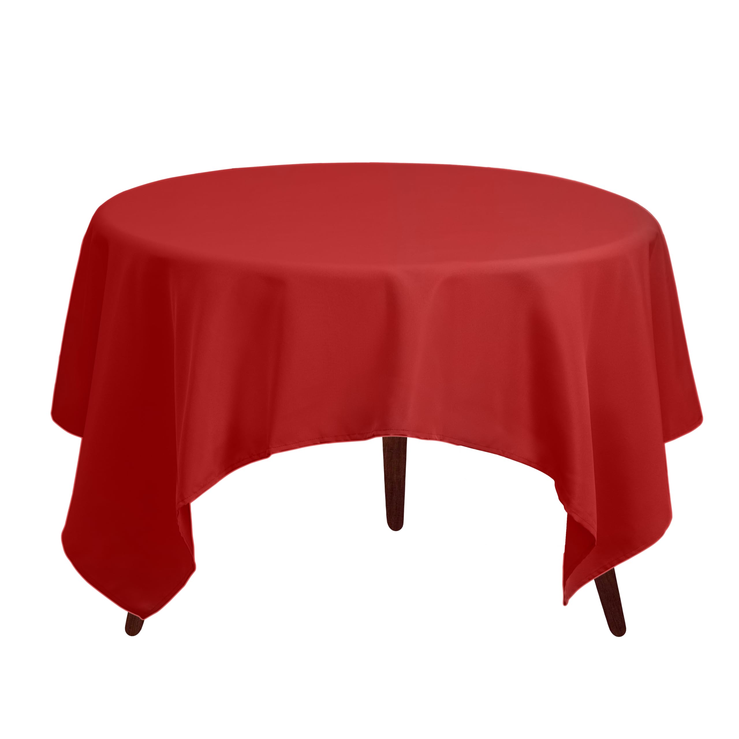 Gee Di Moda Square Tablecloth - 52 x 52 Inch Red Table Cloth for Small Square or Round Tables - Heavy Duty Washable Fabric - for Buffet Table, Holiday Party, Dinner, Wedding & Baby Shower