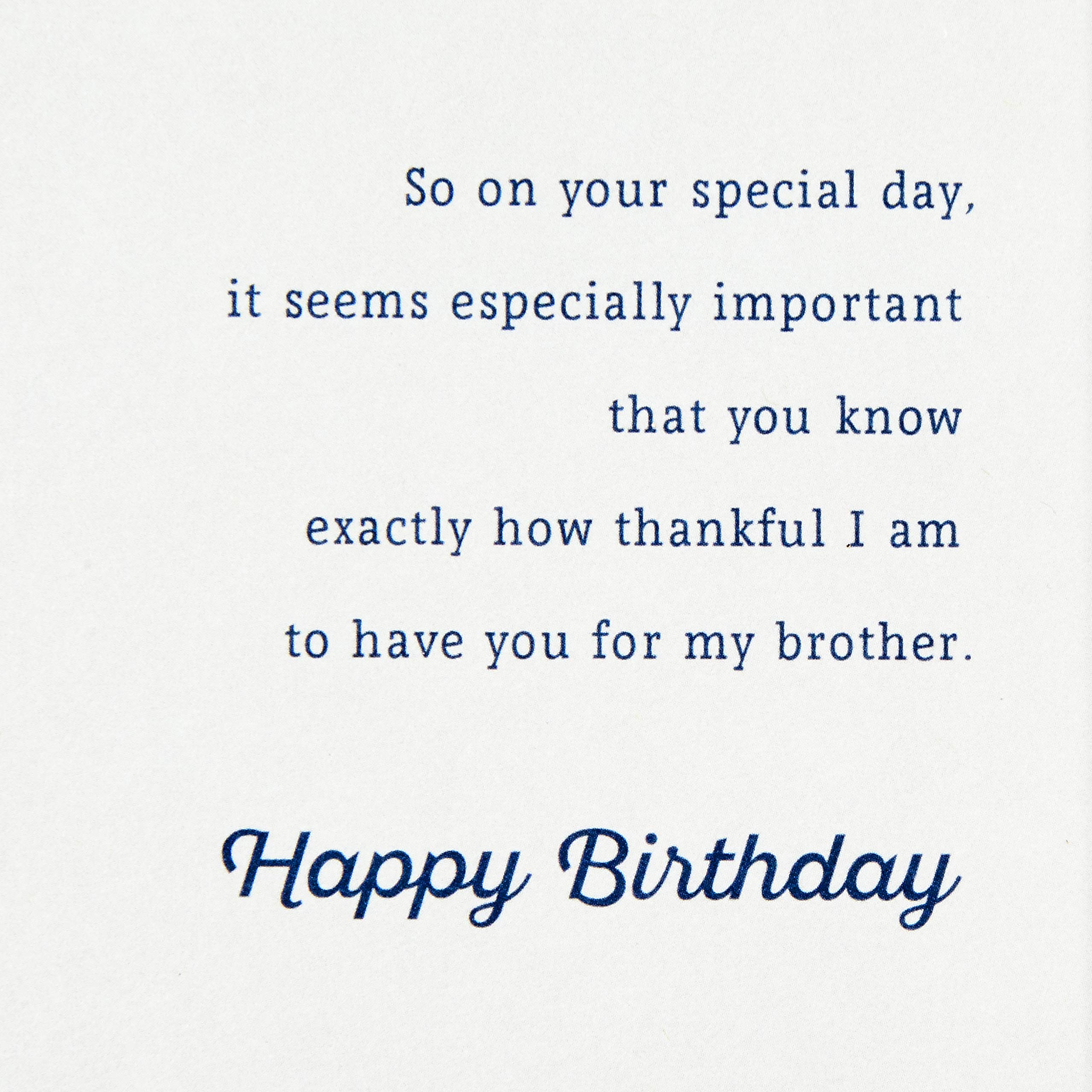 Hallmark Birthday Card for Brother (So Thankful)
