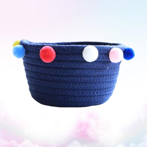 ibasenice 1pc Desk Topper Rattan Storage Basket Storage Baskets for Toys Woven Storage Basket Clothes Container Toy Storage Basket Desktop Storage Container Cotton Storage Basket Organizer