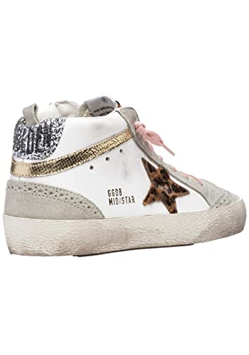 Golden Goose Women's Mid Star Classic Leather Sneakers, White/Beige/Brown Leo (us_Footwear_Size_System, Adult, Women, Numeric, Medium, Numeric_10)
