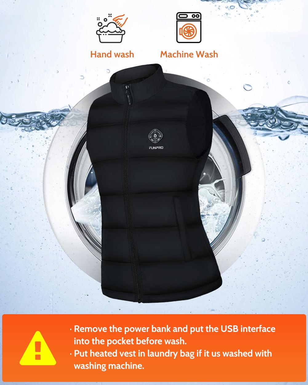 FUNPRO Women's Lightweight Heated Vest Electric Heating Vest Lights-out Design, Washable Heated Jackets, Battery Not Included