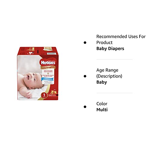 Huggies Little Snugglers Baby Diapers, Size 1, 100 Count, GIGA JR PACK (Packaging may Vary)