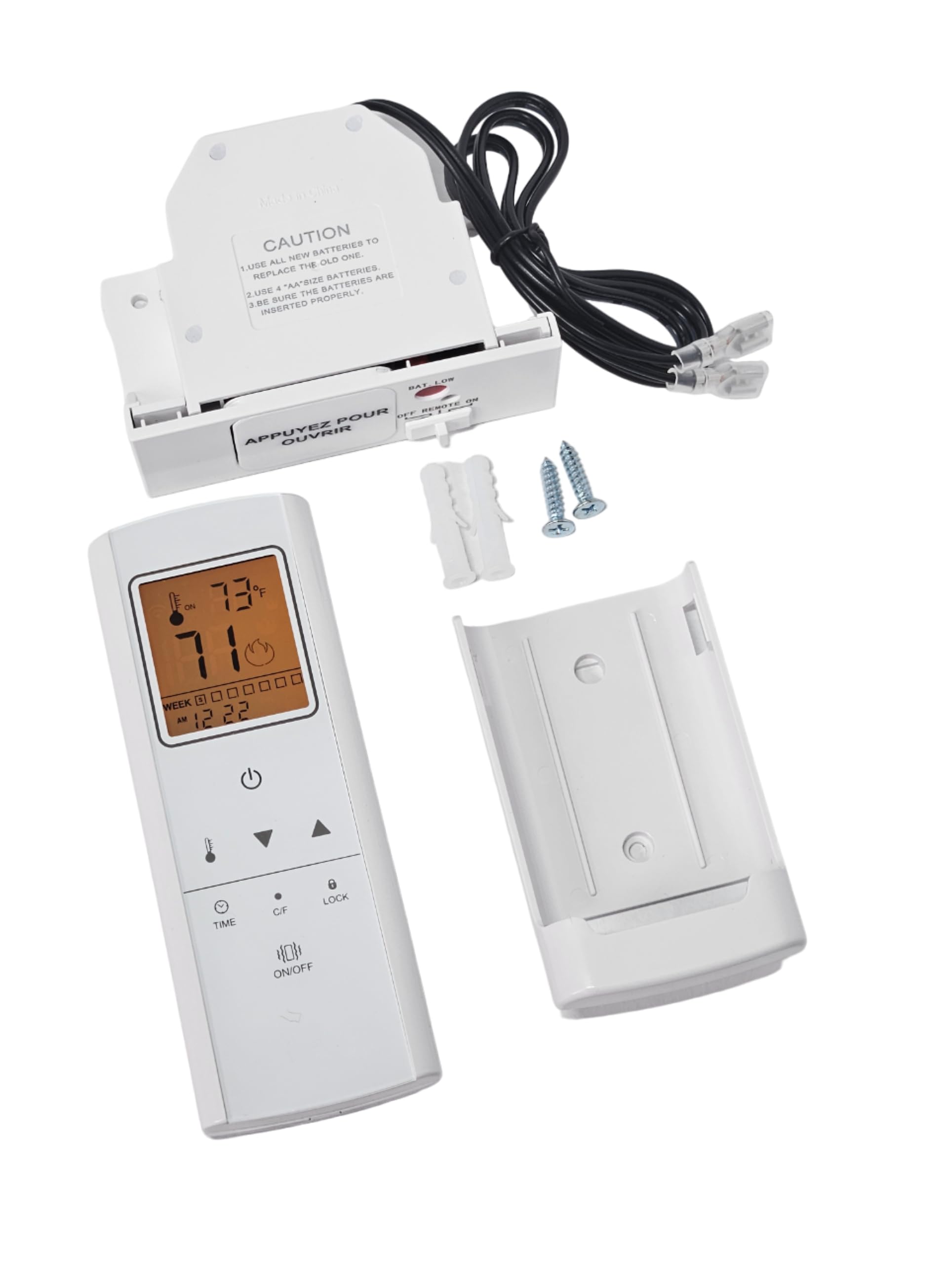 The-new-style Gas Fireplace Remote Control Kit,Thermostatic On/Off Remote Control Set for Millivolt Valve System, Compatible with Ambient,Majestic,Skytech,Vermont Fireplace,Fire Pit,Stove and More