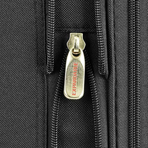 U.S. Traveler New Yorker Lightweight Softside Expandable Travel Rolling Luggage, Black/Grey, 4-Piece Set (15/21/25/29)