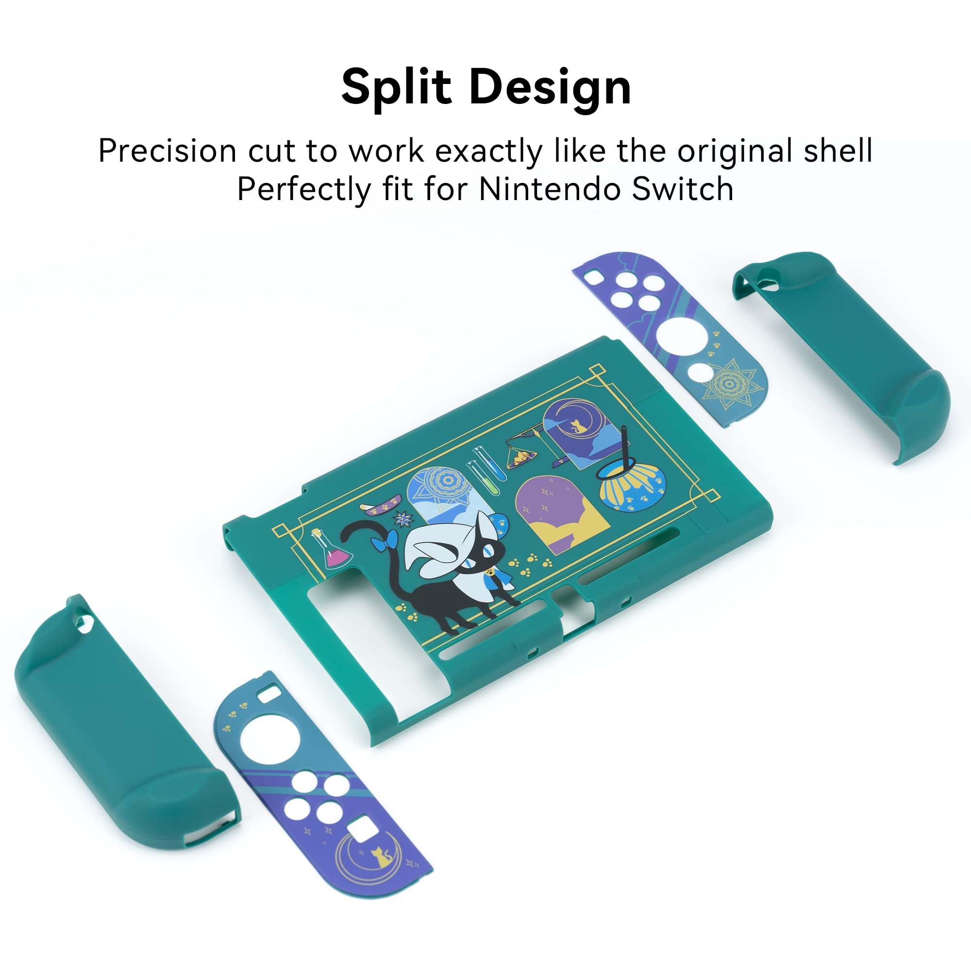 GeekShare Protective Case Slim Cover Case Compatible with Nintendo Switch - Shock-Absorption and Anti-Scratch Skin Case for Switch - Alchemy Cat (for Regular Switch)