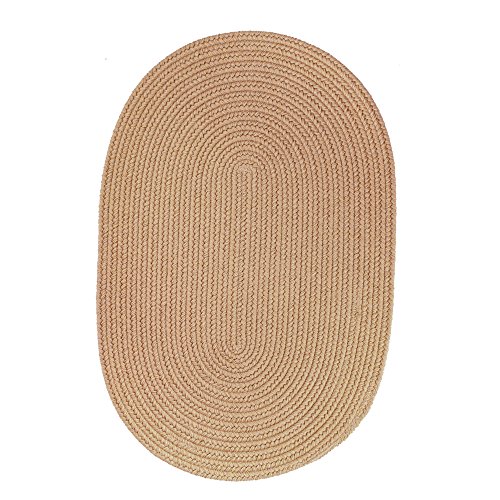Super Area Rugs Pura Braided Wool Rug Extra Soft Reversible Living Room/Bedroom Carpet, Wheat, 4' x 6' Oval