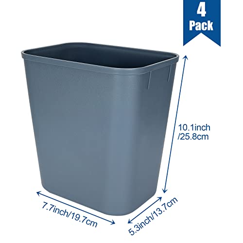 ZOFORTY 4 Pack Slim Plastic Trash Can Wastebasket 1.5 Gallon Small Garbage Bin Rectangle Trash Bin Waste Basket for Office Bathroom Bedroom Home Kitchen Dorm - 10” High