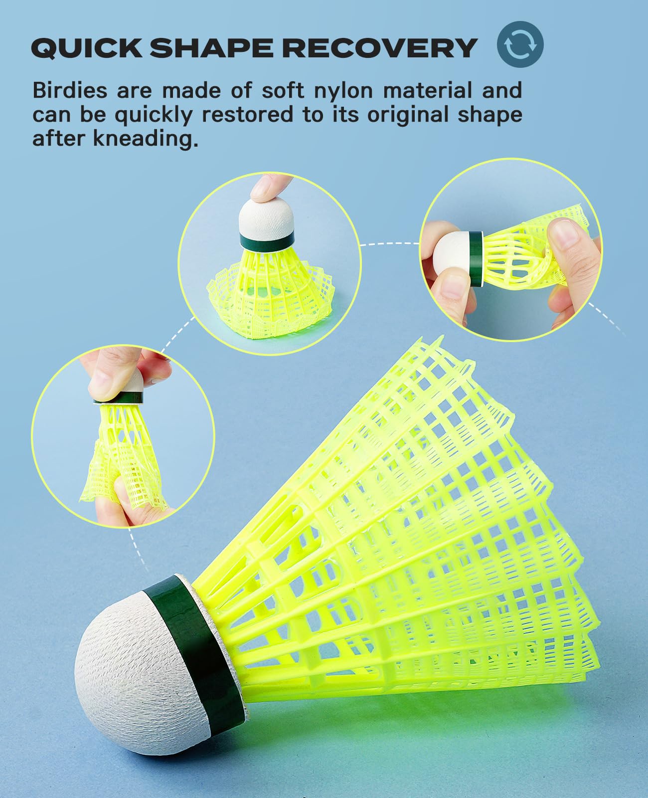 HIRALIY 24 Pack Nylon Badminton Shuttlecocks Birdies, Baseball/Softball Batting Training High Speed Badminton Balls with Stable & Durable, Ideal Hitting Practice for Youth Players Indoor and Outdoor