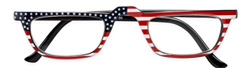 The All American Reader Reading Glasses, Rectangle Style Fully Magnified Eyeglasses for Men and Women + 2.50 Stars on One Side