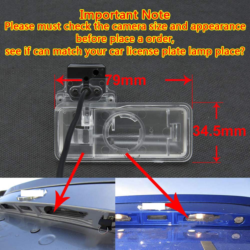 HD 720p Backup Camera Waterproof Rear-View License Plate Rear Reverse Parking Camera for Subaru Outback XV VX Crosstrek Impreza WRX STi Wagon Forester Legacy STi Sedan (Model A=Clip Style)