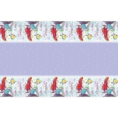 Unique Disney The Little Mermaid Rectangular Plastic Table Cover - 54" x 84", 1 Pc
