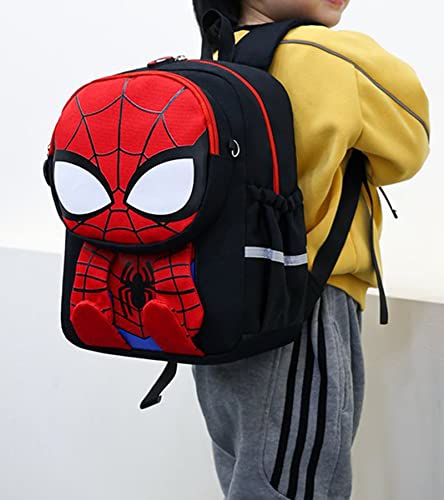 tollaa Toddler School Backpack Cartoon 3D Comic Superhero Kids Backpacks Waterproof Lightweight Kids Schoolbag for Boys Girls-Black