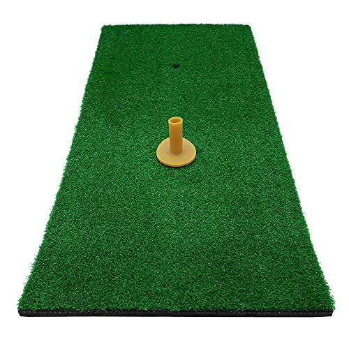 Golf Mat with Tee. Perfect for Home Practice in The Backyard or Inside with a net or Simulator. Use for Full Shots or Chipping. (Large - 12" X 24")