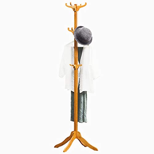 Hongseyijia Coat Racks 12 Hooks Multi-Function Coat Racks Free Standing Wood Hall Trees for Hallway Bedroom Home Office 174.5cm