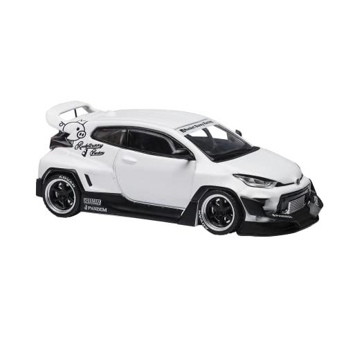 Pop Race GR Yaris 1/64 Scale diecast Model car (White Pandem)