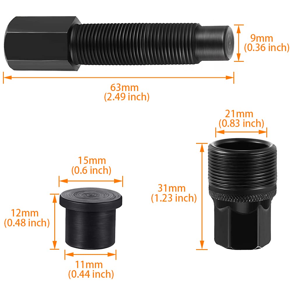 Kigauru Bicycle Crank Puller Carbon Steel Length 63mm High Hardness Crank Arm Puller Bike Crankset Remover Convenient Compact Maintenance Remover Kits Mountain Road Bike Repair Tool