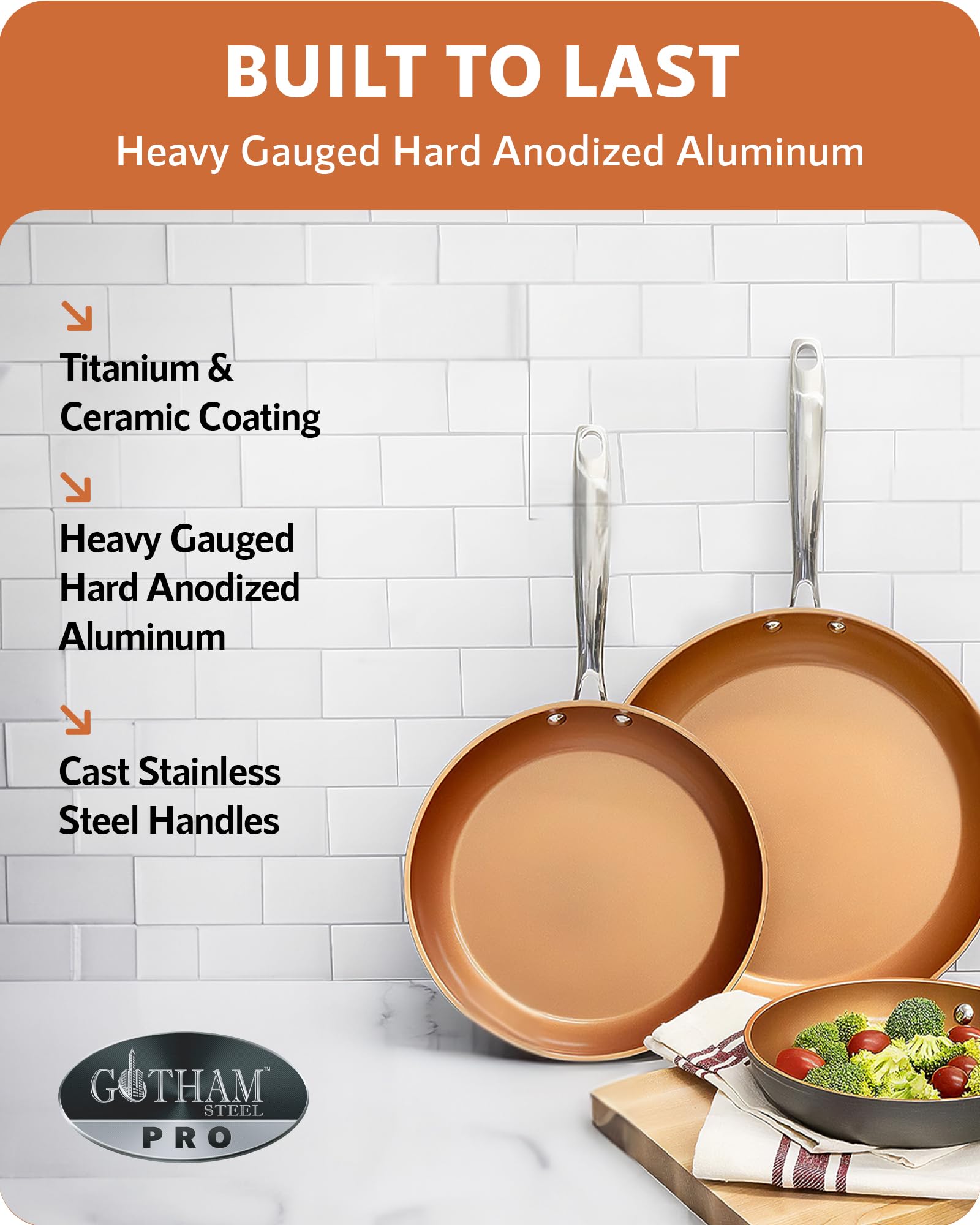 Gotham Steel Pots and Pans Set Nonstick Cookware Set, 13 Pc Induction Cookware Set with Ultra Non Stick Ceramic Pans for Cooking Non Toxic, Dishwasher/Oven Safe Ceramic Cookware Set, Hard Anodized