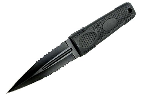 HUNT-DOWN 7.75" Zomb-War Black Boot Hunting Knife with Sheath