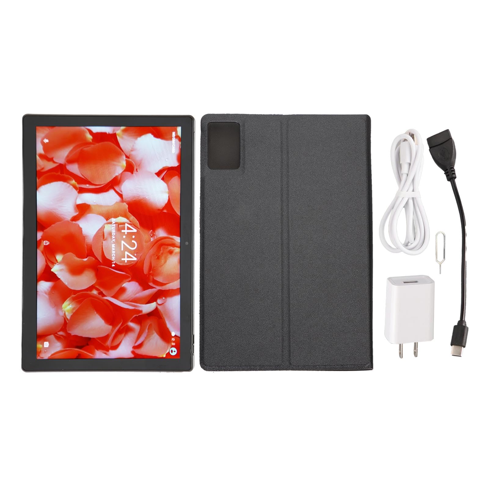 ICRPSTU Business Tablet, Office Tablet with 3 Card Slots, 10.1 Inch FHD Octa Core CPU, 4G LTE, 5G, WiFi with Travel Case (US Plug)