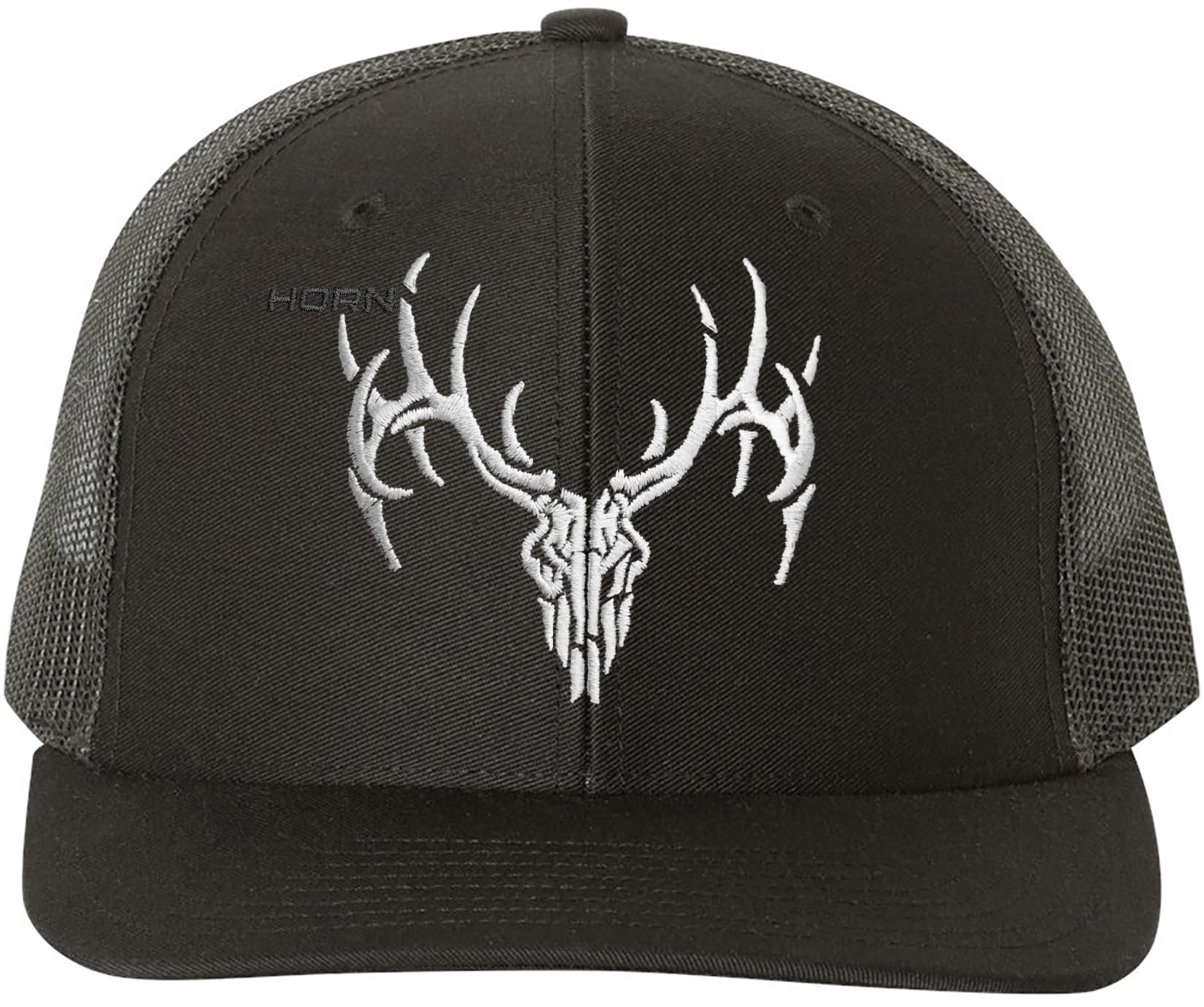 HORN GEAR Trucker Hat - Deer Skull Hat Edition (Charcoal/Black)