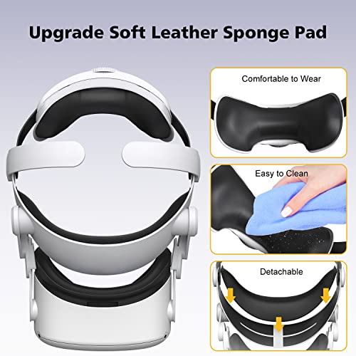 Head Strap for Oculus Quest 2, EKEMOND Upgraded Comfort Elite Strap Replacement for Reduce Face Pressure, Enhanced Support in VR, Lightweight & Adjustable Strap Accessories for Meta/Oculus Quest2