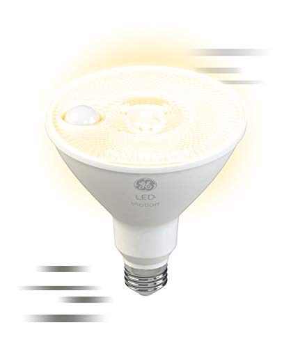 GE Lighting LED+ Outdoor Security Flood Light Bulb with Motion Sensor, Warm White, Dusk to Dawn Setting, Medium Base, 90 Watt Replacement, 1 Count (Pack of 1)