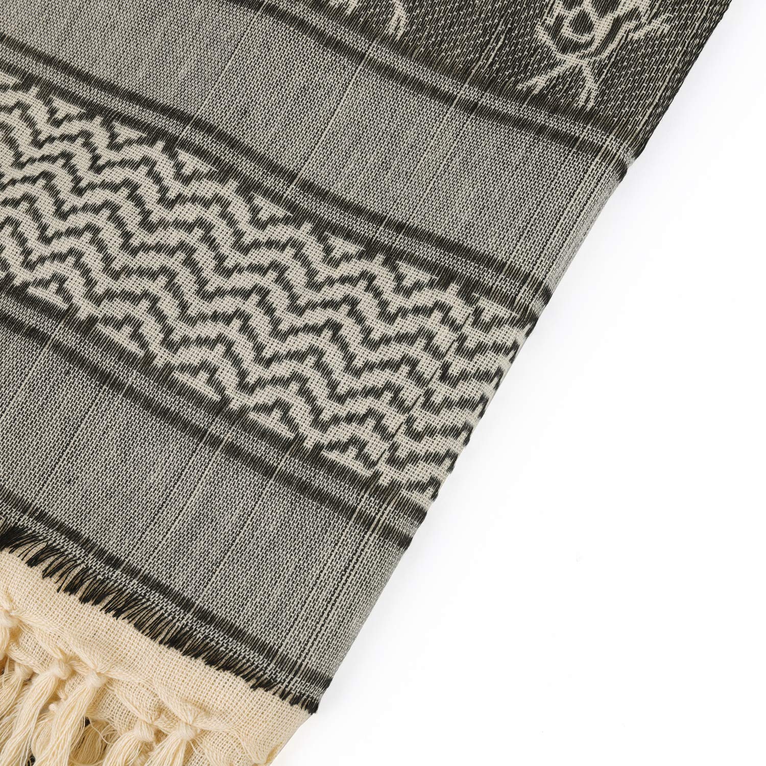 GERINLY Skeleton Shemagh Scarf Palestine Men Tactical Military Desert Scarf Summer Cotton Arab Wrap Shawls Dustproof (Beige)