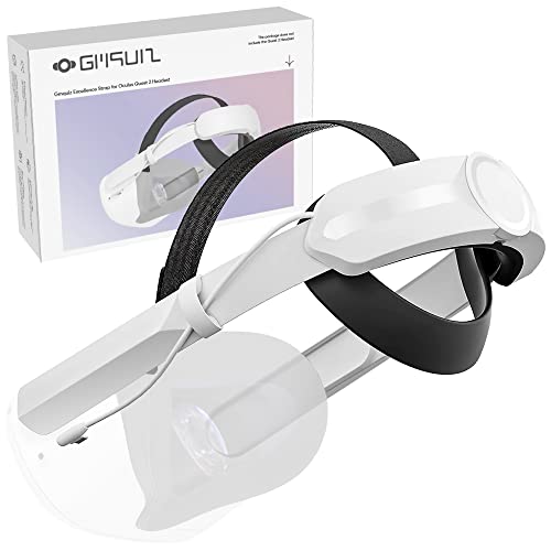 Head Strap with Battery for Oculus Quest 2, Built-in 6000mAh Add to 6hrs Playtime, Elite Strap Replacement Accessories for Enhanced Comfort and Playtime