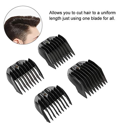 Hair Limit Comb, 4PCS/Set Universal Clipper Guide Attachment Set, Portable Guide Comb, Black Barber Haircut Accessories