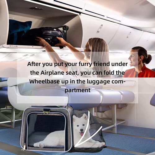 Ruff Life 101 Airline Approved Expandable Premium Pet Carrier on Wheels- Two Sided Expandable Rolling Carrier- Designed for Dogs & Cats- Extra Spacious Soft Lined Carrier! (Grey)