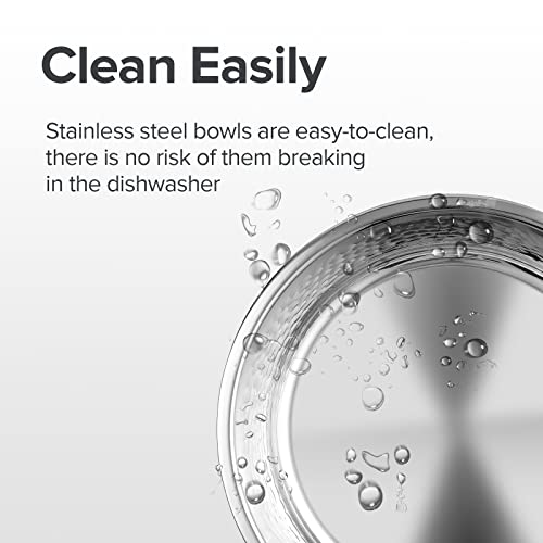 URBUDDIES 2 Pack Hammered Stainless Steel Dog Bowls, 4 Cup, Gray Bottom