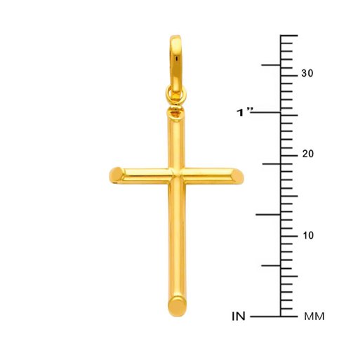 GoldenMine Fine Jewelry Collection 14k Yellow Gold Religious Cross Pendant