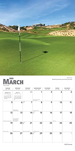 Golf Courses | 2023 12 x 24 Inch Monthly Square Wall Calendar | BrownTrout | Golfing Sport