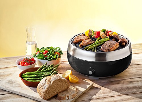 Grillerette Pro - The Smartest Portable BBQ Grill - Take Anywhere BBQ Grill - Battery Powered Fan - Anthracite Black Color