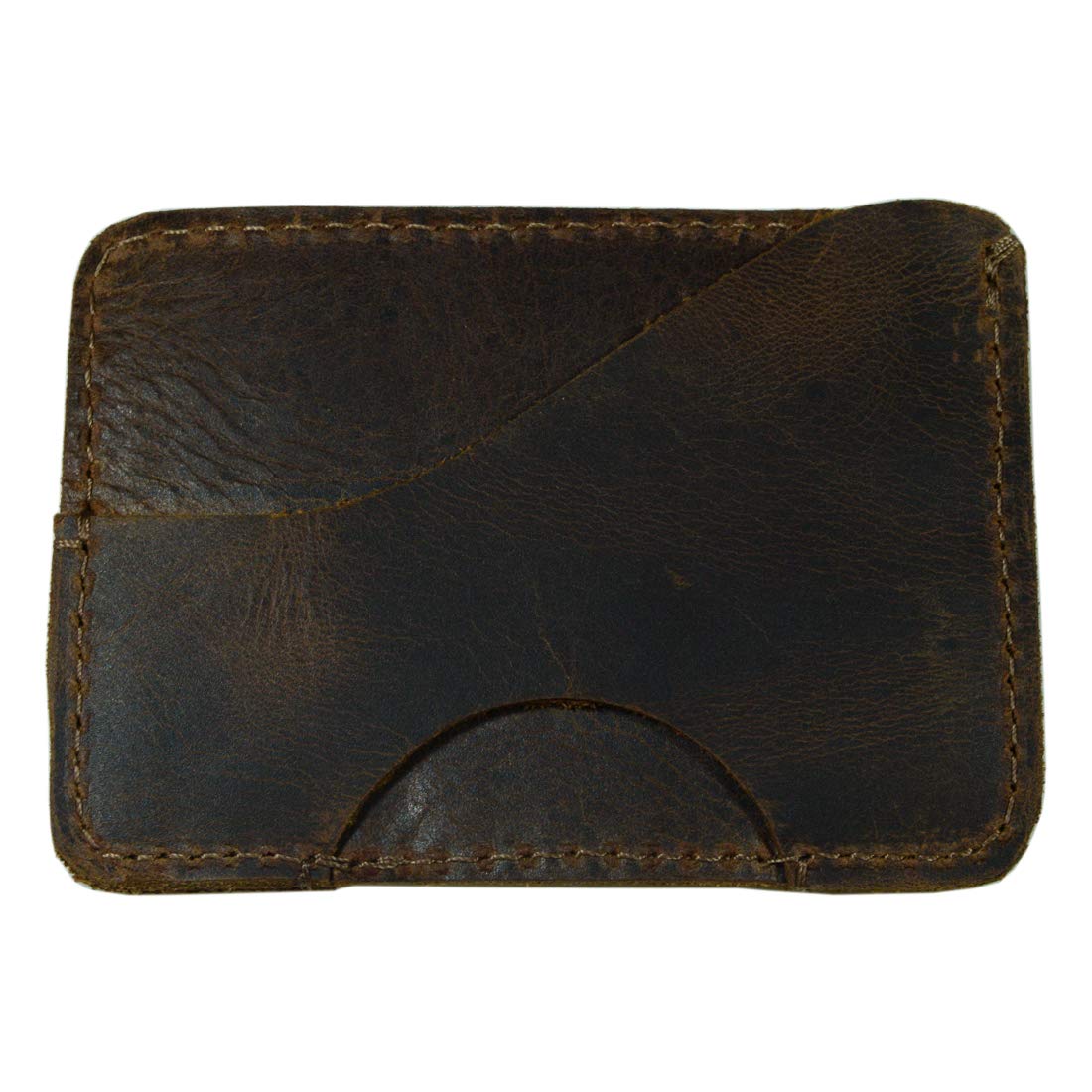 Hide & Drink, Leather Double Sided Card Holder, Holds up to 6 Cards, Slim Wallet, Front Pocket Accessories, Handmade Includes 101 Year Warranty :: Bourbon Brown