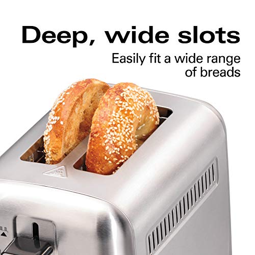 Hamilton Beach Professional Professional 2 Slice Toaster, with Bagel, Defrost & Reheat Settings, Stainless Steel (22990)