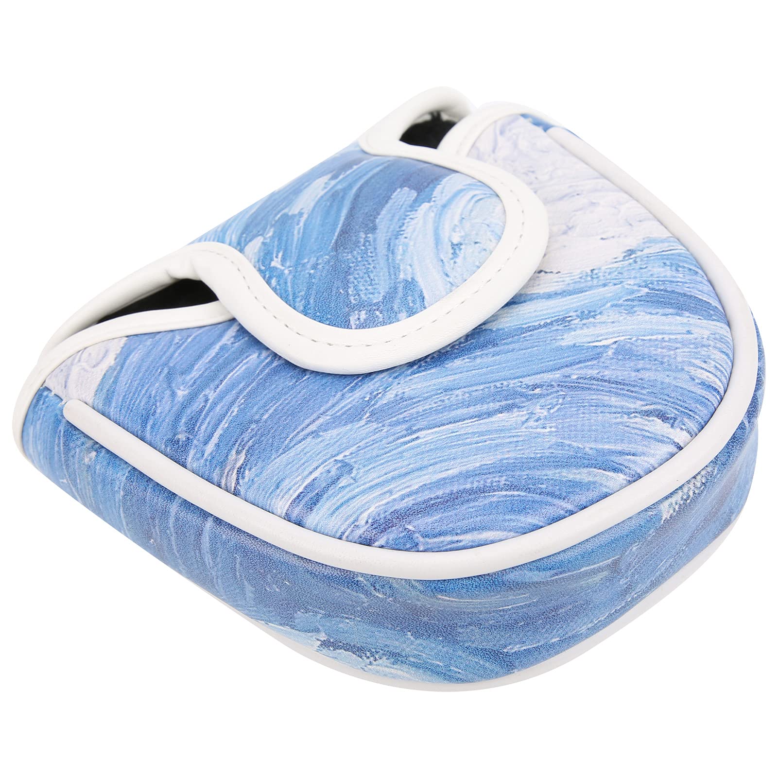 Golfball Putter Headcover, Mallet Putter Head Cover with Magnetic Closure and Hand Painted Pattern Toysandgames
