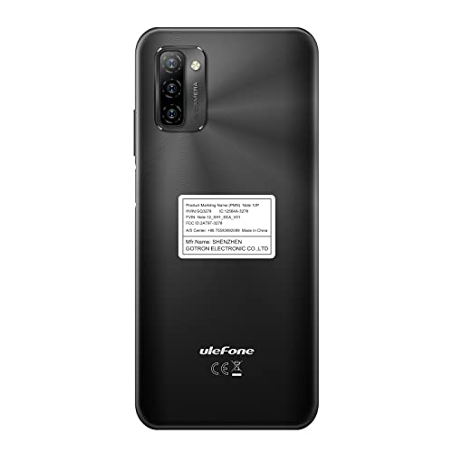 Ulefone Unlocked Smartphones, Note 12P 6.82-inch HD+ Display Unlocked Cell Phones, 7700mAh Battery, Octa-core 4GB+64GB, Android 11, 13MP Triple Rear Camera, Dual 4G Mobile Phone (Black)
