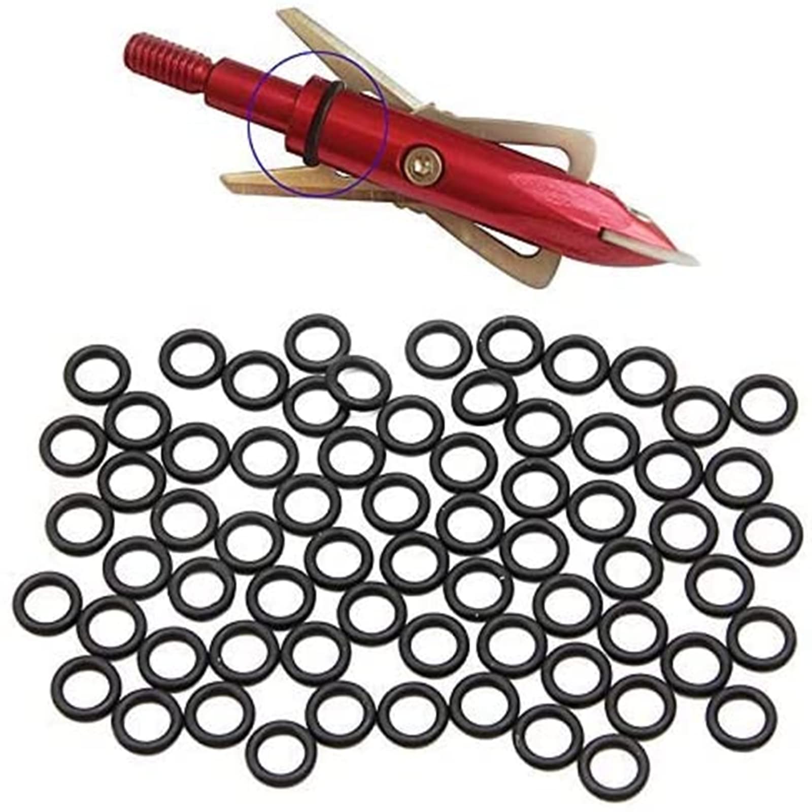 Huntingdoor 200pcs Archery O-rings OD1/4 Inch Specifically for Broadhead Replacement Rubber Bands High Performance Shock Collar Hunting Shooting Target Practice