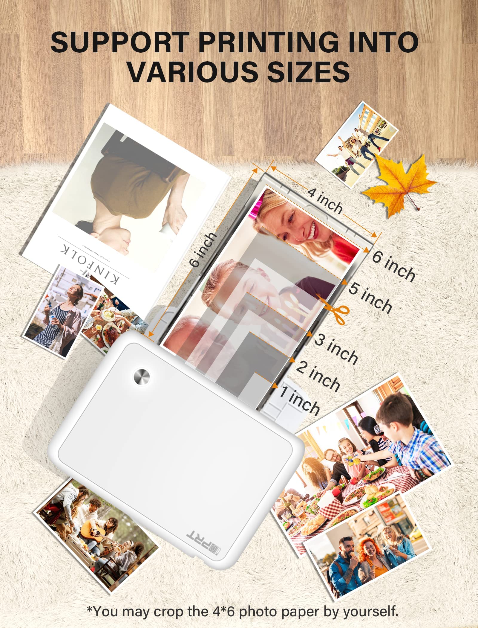 iDPRT 4x6 Photo Printer, Wi-Fi Picture Printer, Full Color Photo Printer for iPhone/Android/Laptop/MacBook, AR Video Printing, Thermal Dye Sublimation Printer, Wireless Photo Printer for Home Use