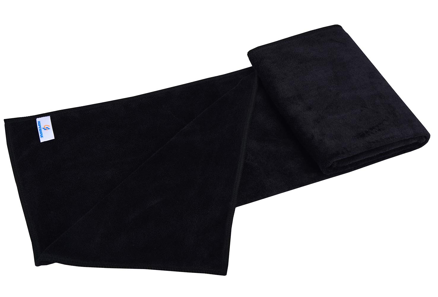 HOPESHINE Home Gyms Towel for Men Women Microfiber Gym Towels Cycling Workout Sweat Towel Set Quick Dry Exercise Sports Travel Towel Fast Drying 2-Pack (Black + Grey)