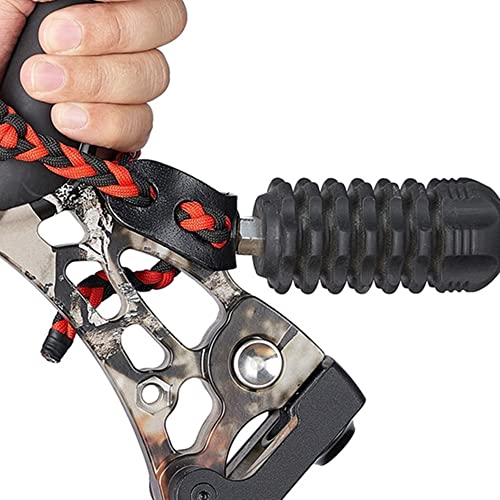 Huntingdoor 5 PCS Leather Bow Yoke with Metal Grommet Bow Sling Strap Leather Yoke Bracket Mount for Compound Bow Wrist Sling Black/Brown (Black)