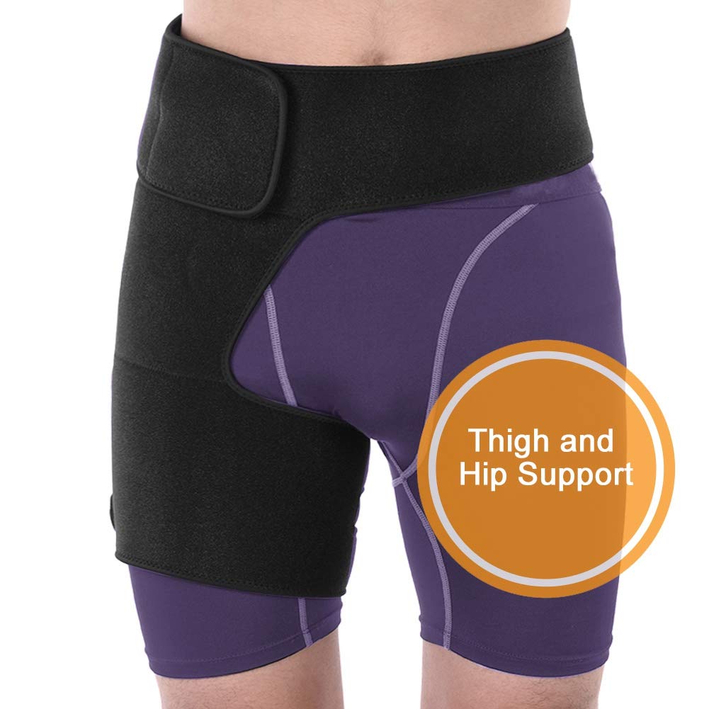 Health Gear Groin Support Bandage, Hip Brace Thigh Compression Sleeve, Breathable Unisex Hip Thigh Support Brace Muscle Strain Prevention Belt Sports Protector