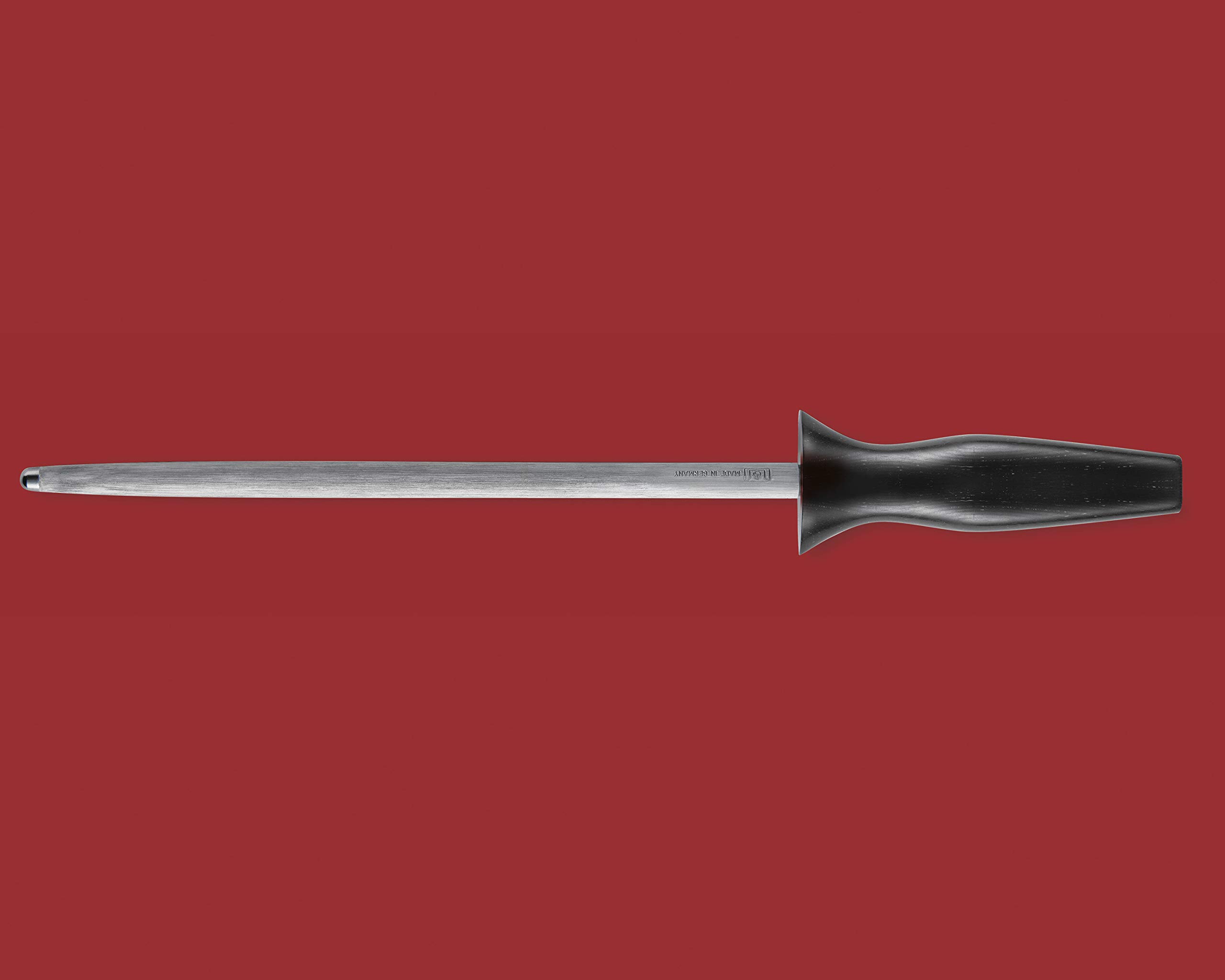 WOLF GOURMET 10" Honing Steel, Ergonomic for Comfort and Control, Forged High-Carbon Stainless Steel, 12.5 Degree Angle, Durable (WGCU190S)